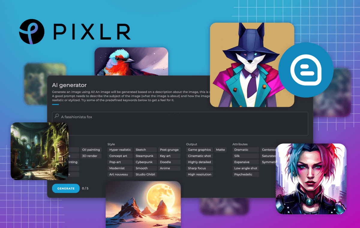 Generate unique images in seconds with Pixlr’s AI Image Generator